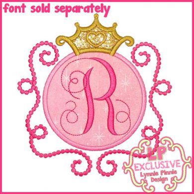 Princess Circle Frame 2 Applique 4x4 5x7 6x10 7x11 - Lynnie Pinnie.com ...