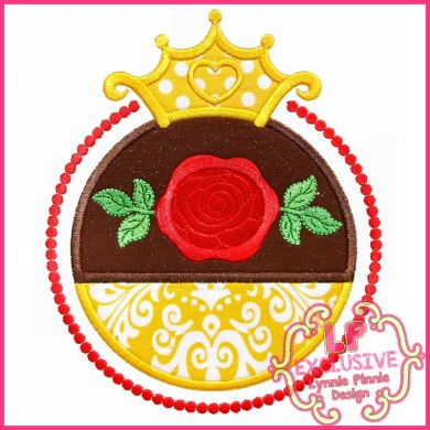 Rose Princess Frame Applique 4x4 5x7 6x10 7x11 - Lynnie Pinnie.com ...